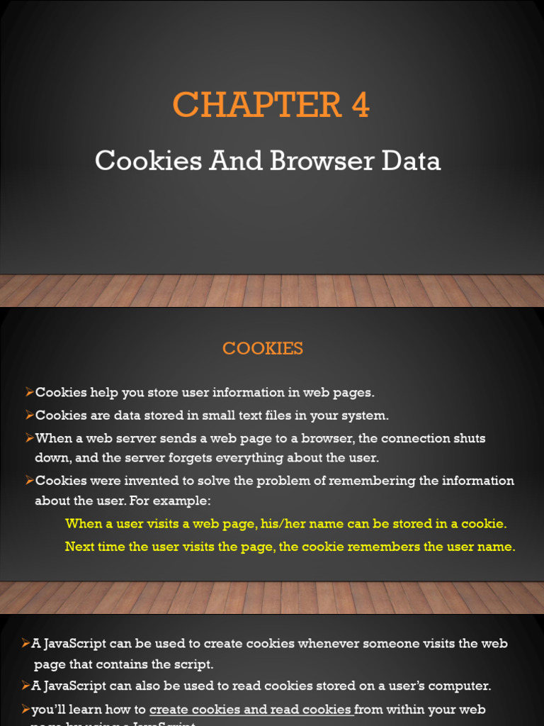 Chapter 4 Cookies & Browser Data | PDF | Http Cookie | World Wide Web