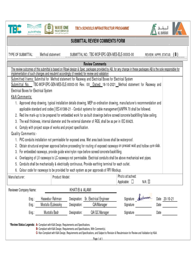 SRC FORM - MS and ITP FOR Raceway and Electrical Boxes | PDF ...