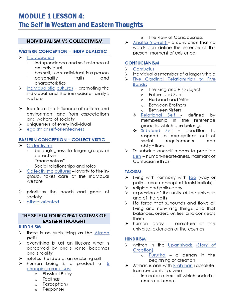 Module 1 Lesson 4 | PDF | Ātman (Hinduism) | Individualism