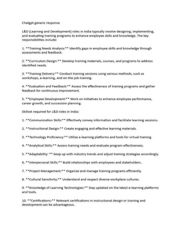 Chatgpt Generic Response | PDF | Educational Technology | Behavior ...