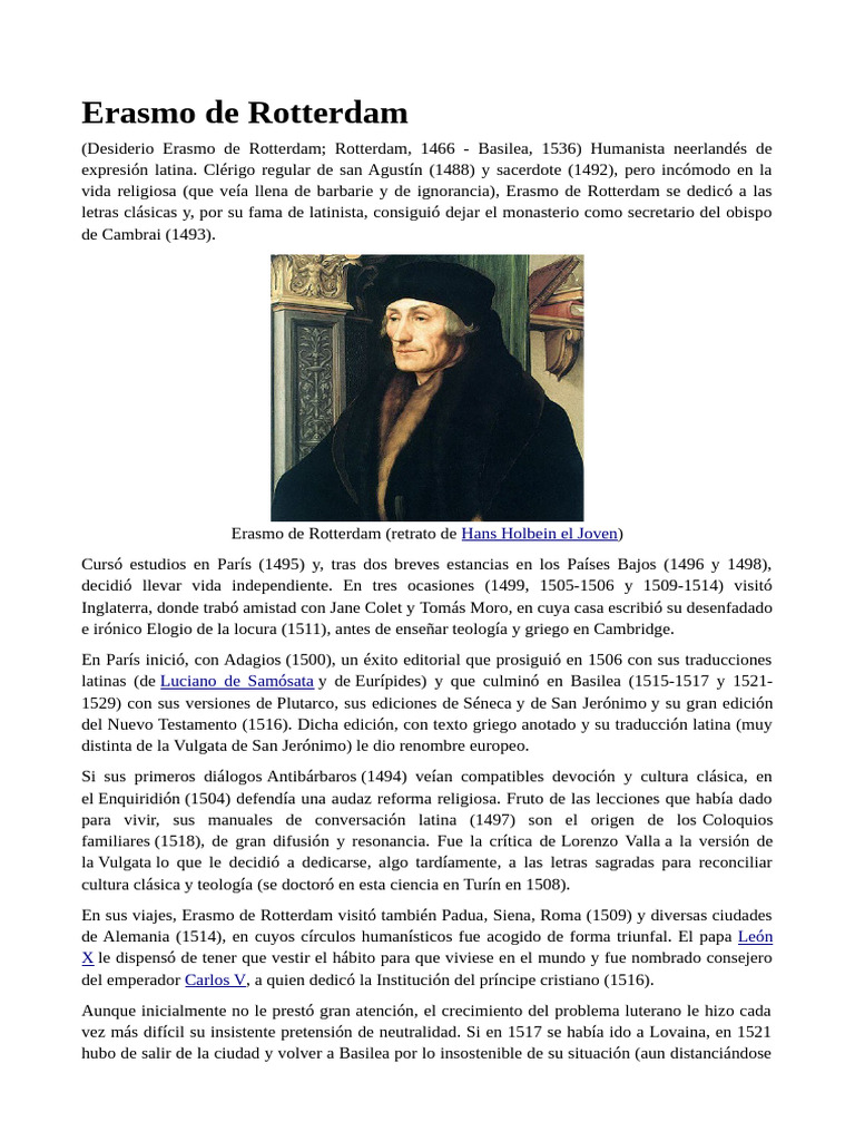 Erasmo de Rotterdam | PDF