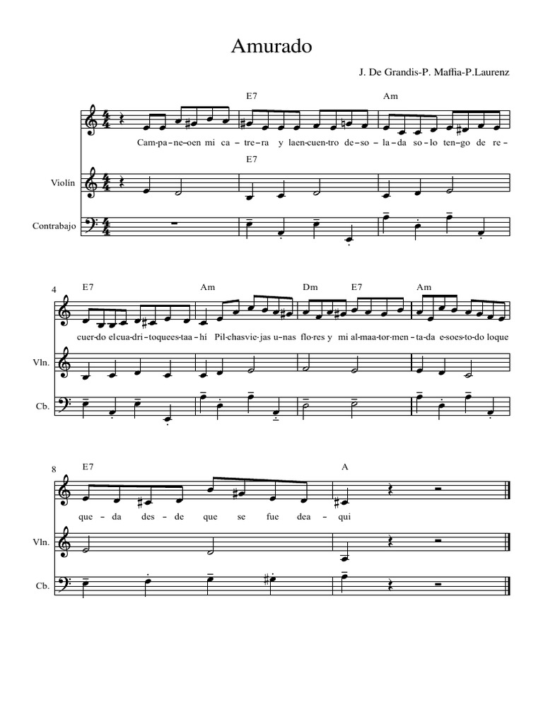 Arreglo Musical en Tango- Amurado | PDF