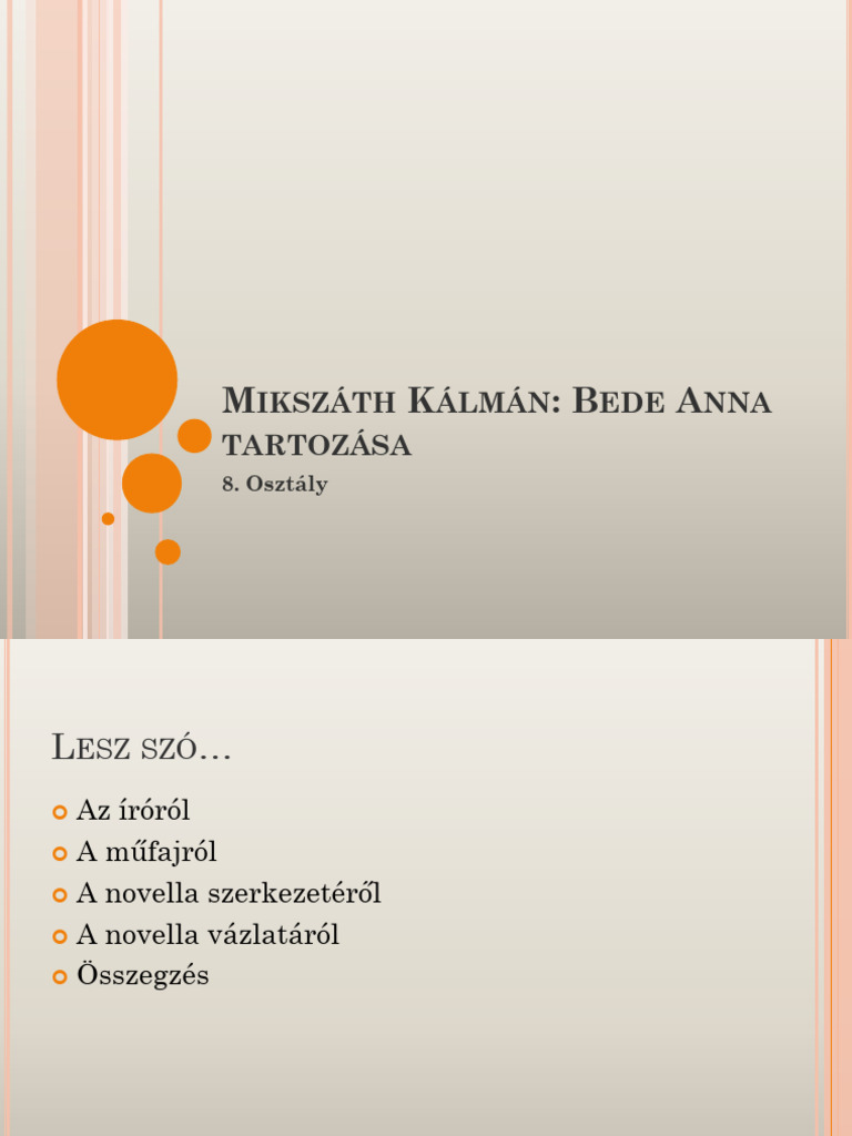 Mikszáth Kálmán Bede Anna Tartozása | PDF