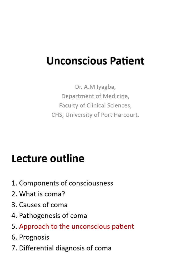 Coma-Dr. AM Iyagba | PDF | Coma | Brainstem