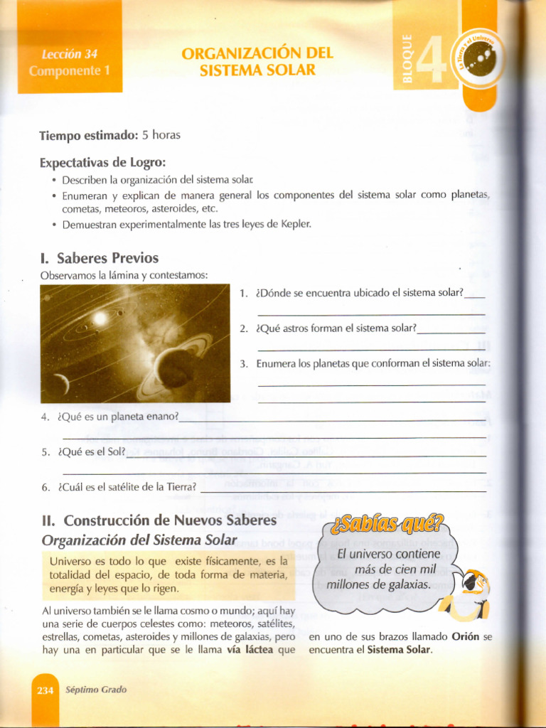 Lección Del Sistema Solar