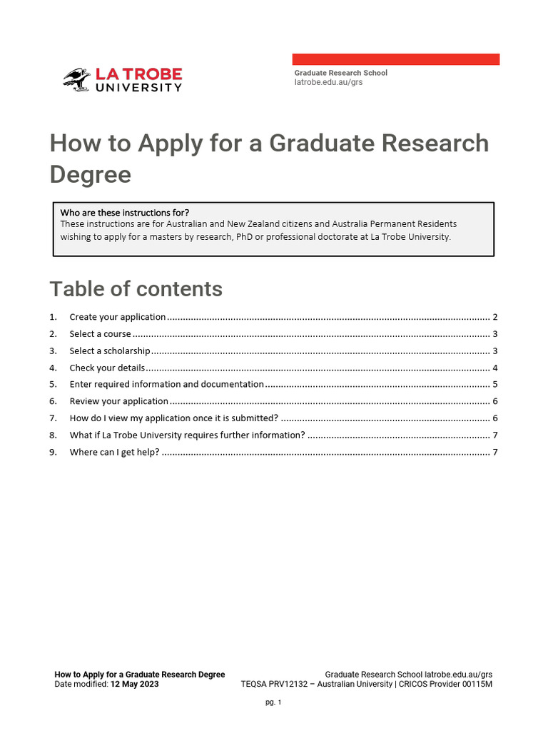 How To Apply For A Graduate Research Degree | PDF | Software | Computing