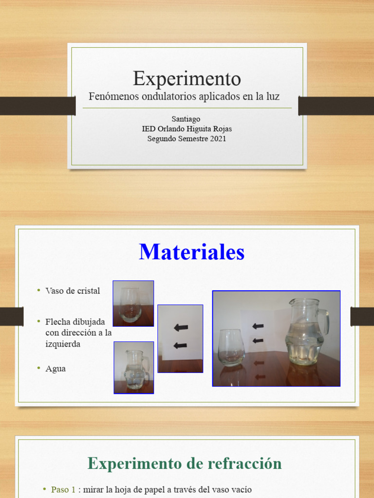Refracción de la luz en un experimento | PDF | Ciencia y matemáticas | Arte