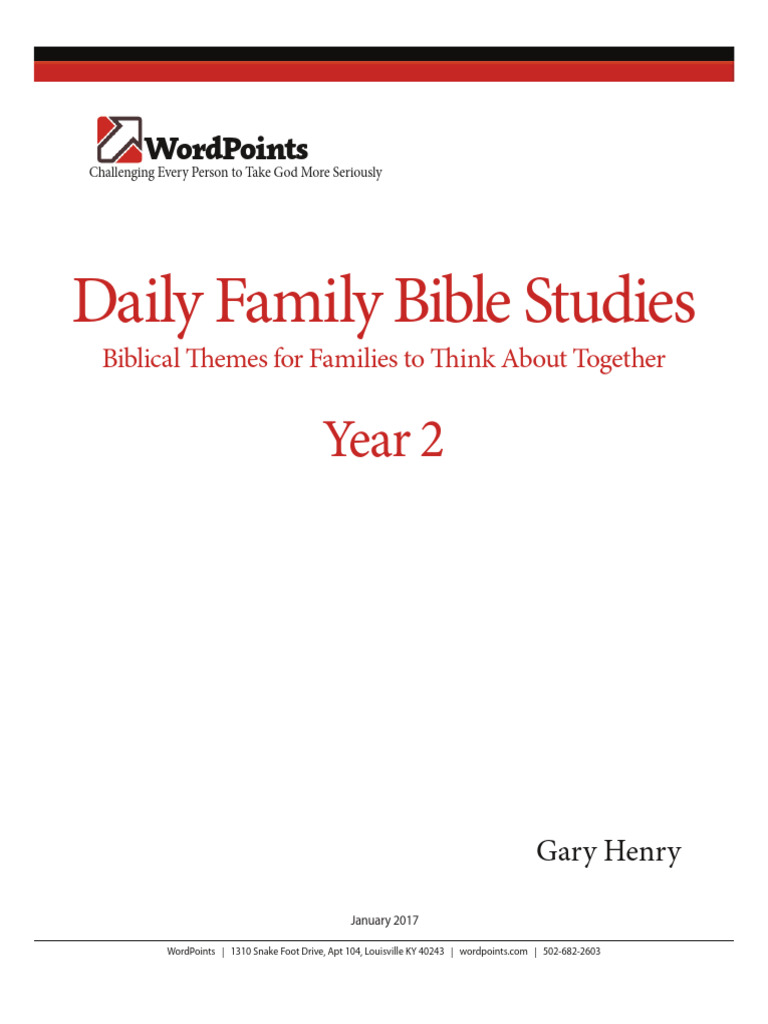 Daily Family Bible Studies 2 | PDF | Book Of Proverbs | Jesus