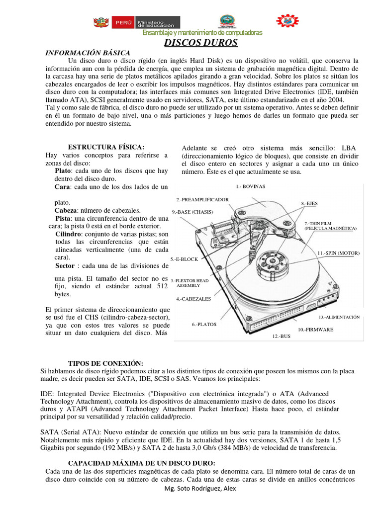 Ensamblaje y mantenimiento de computadoras-Disco Duro | PDF | Disco duro | Arranque