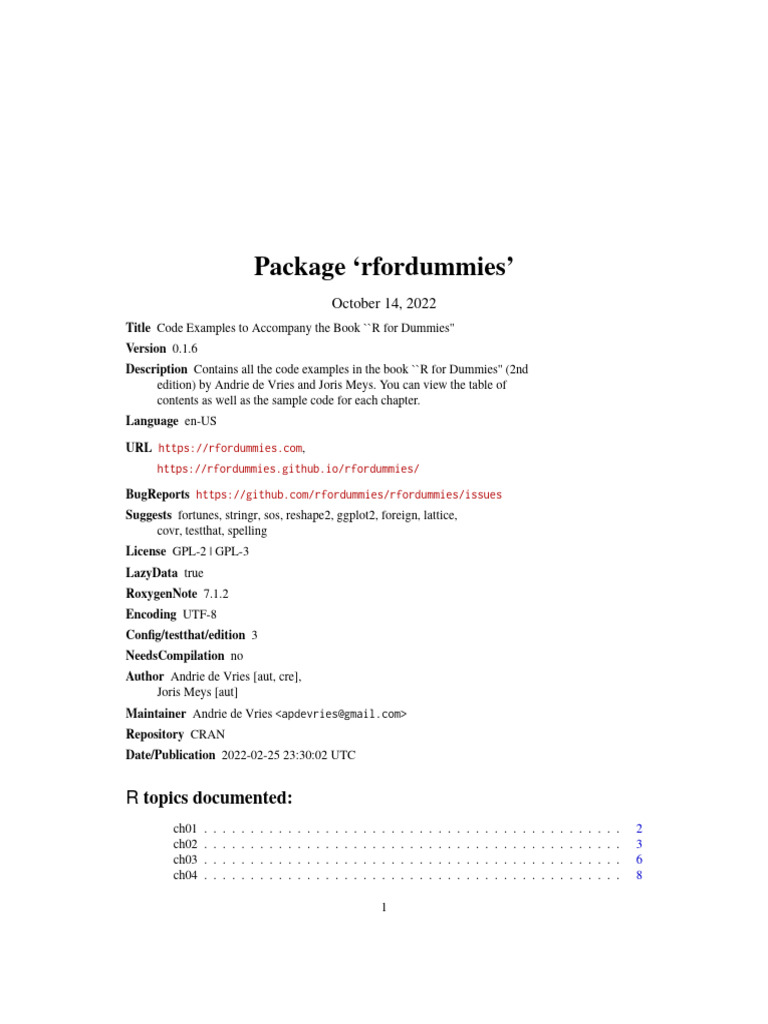 Rfordummies | PDF | Information Technology | Software