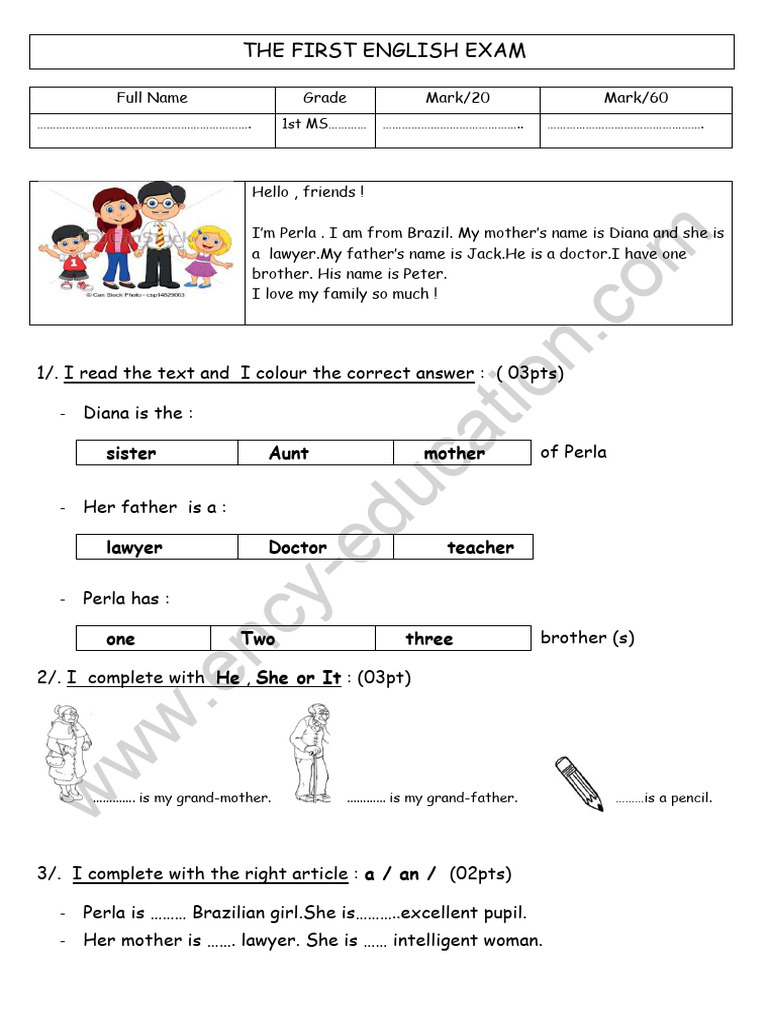 English 1am17 1trim Archive - Exams | PDF