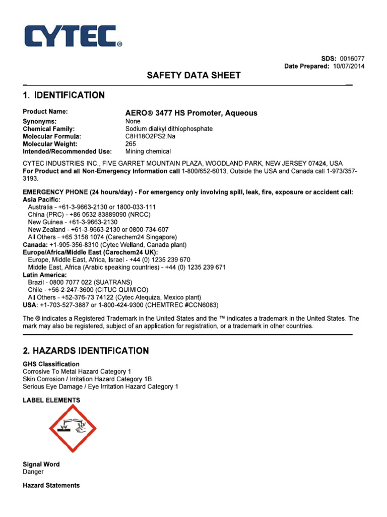 AERO® 3477 HS Promoter, Aqueous | PDF
