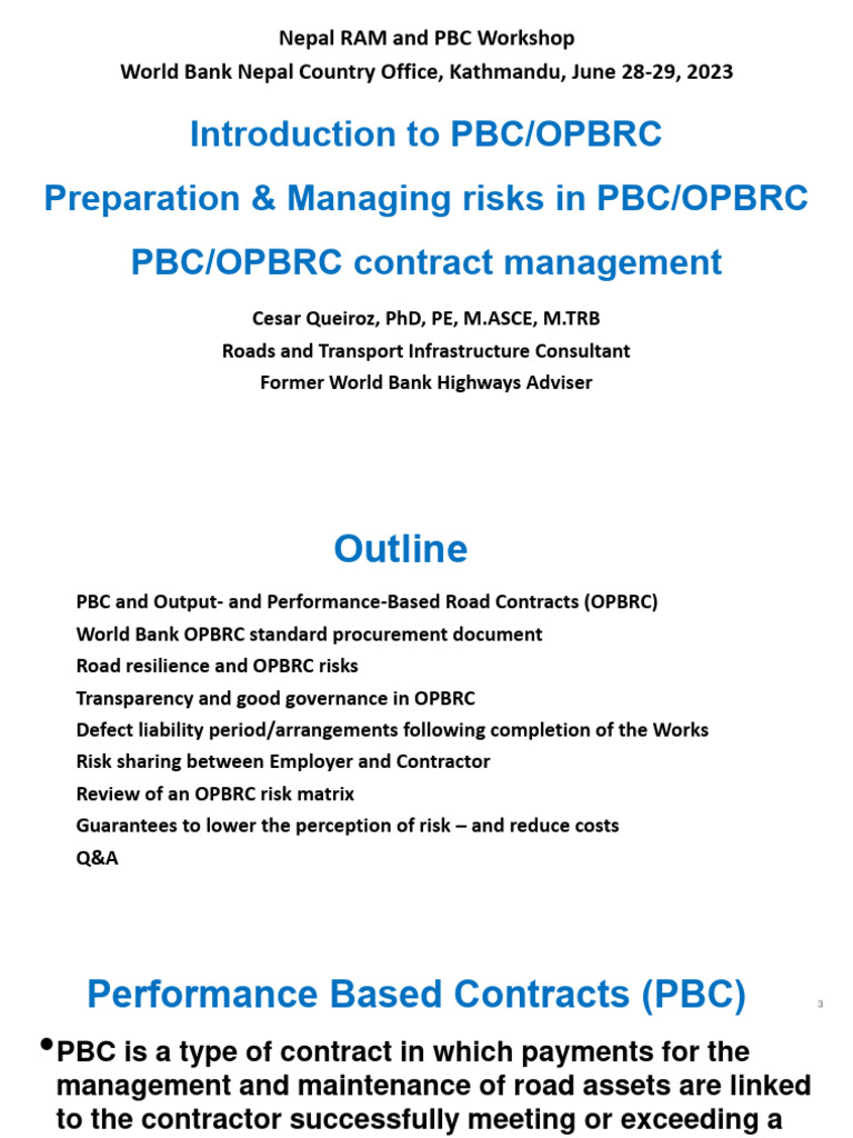 Introduction To PBC and OPBRC Types of Works Contracts 1706412096 | PDF ...