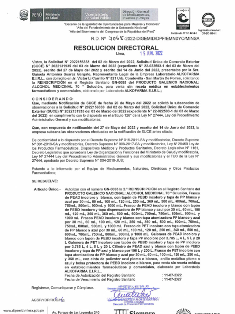 RS Alcohol Medicinal Alkofarma | PDF