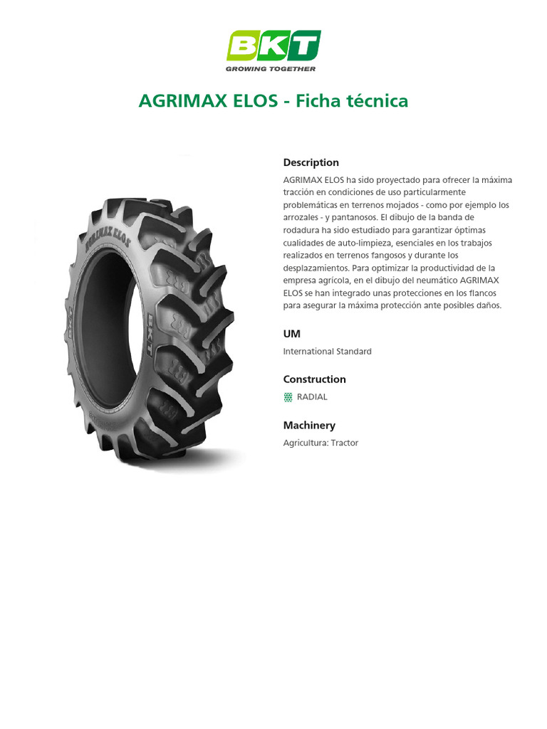 BKT Agrimax Elos | PDF
