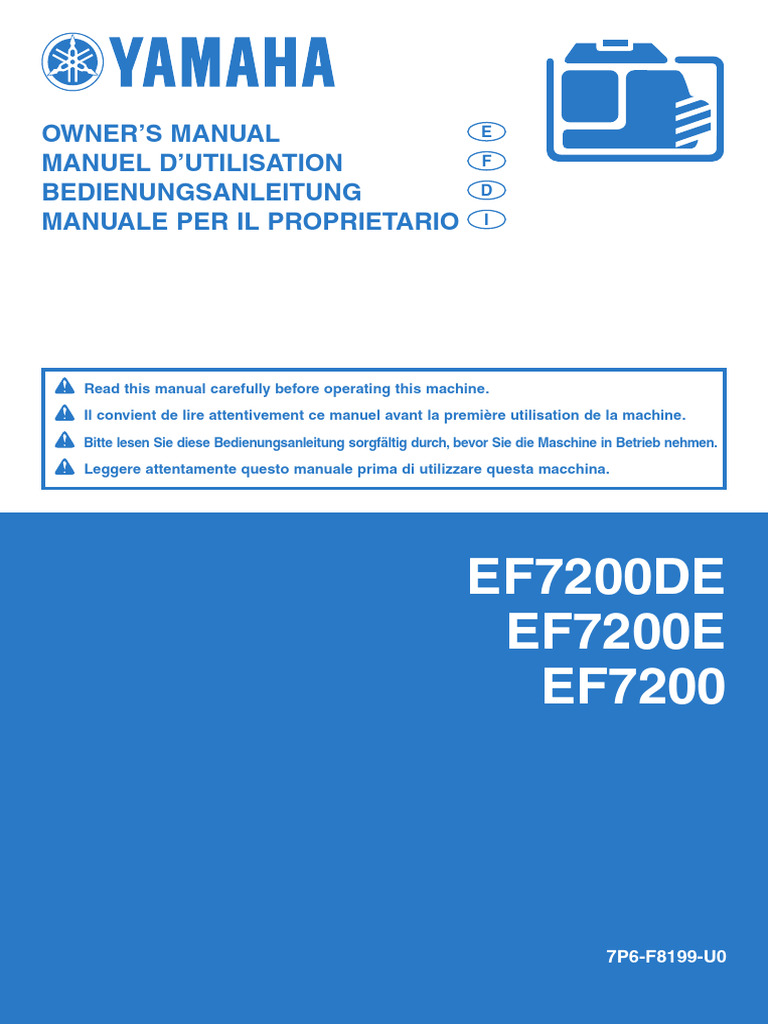 EF7200E 15 Owners Manual Optimized | PDF | Electric Generator ...
