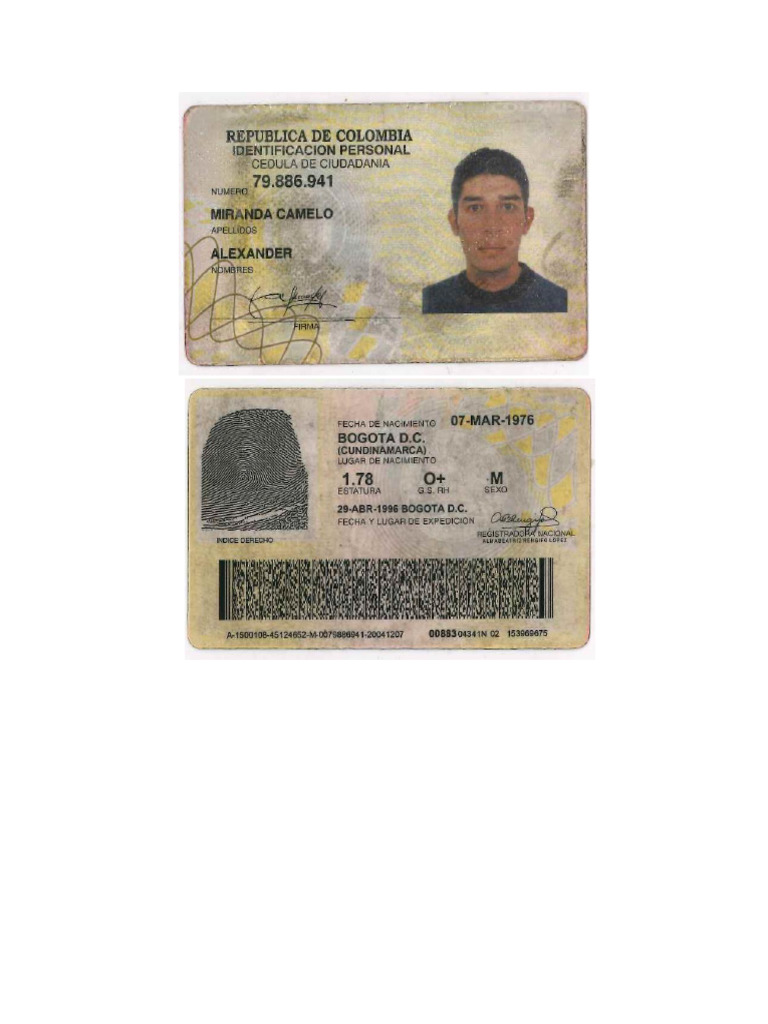 Cedula Alex Miranda | PDF