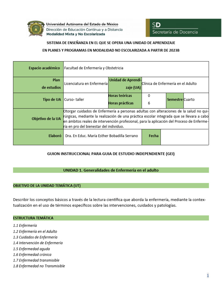 Ut01 Final | PDF | Evaluación | Enfermería