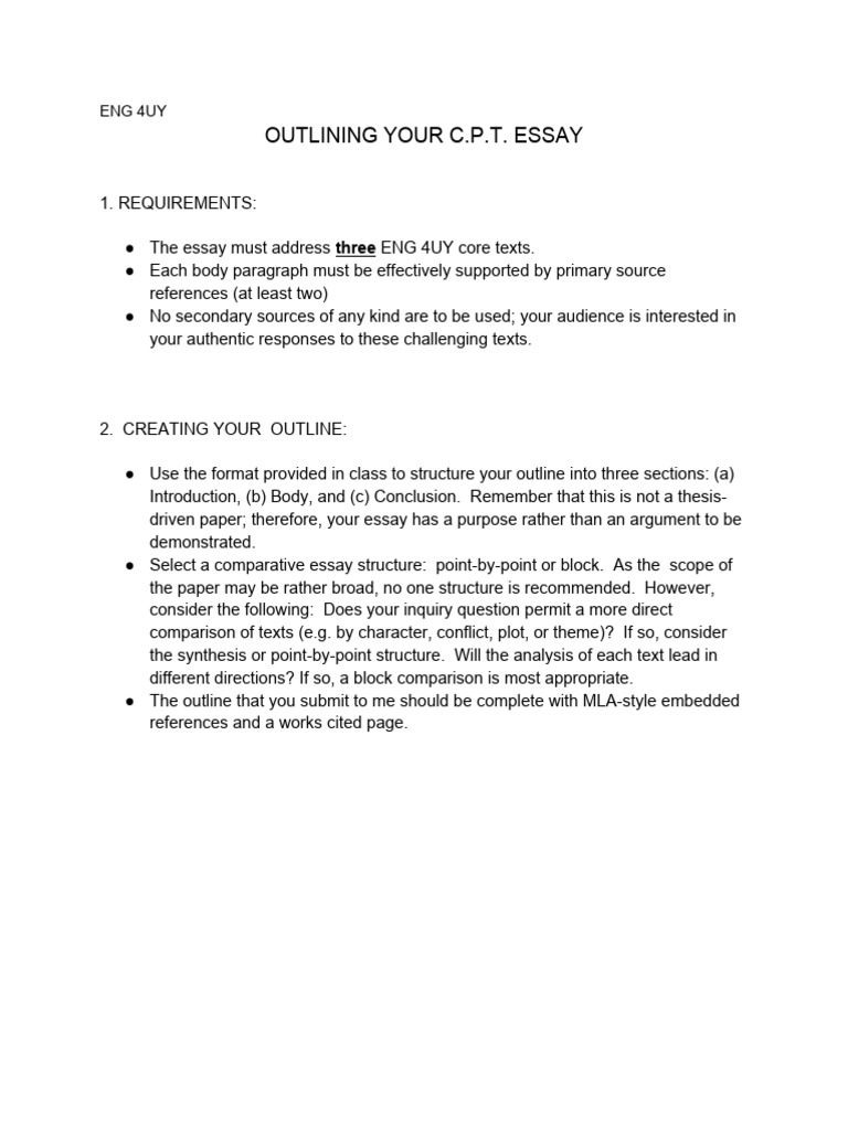 CPT Outline Directions | PDF