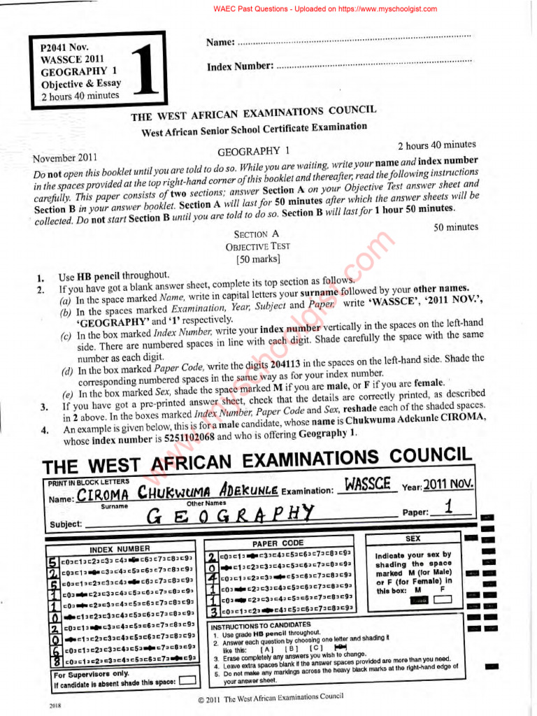 WAEC Past Questions Archive Online | PDF