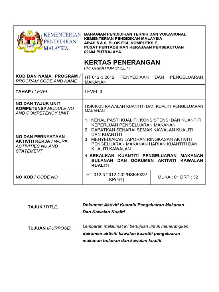 Kertas Penerangan K4 | PDF