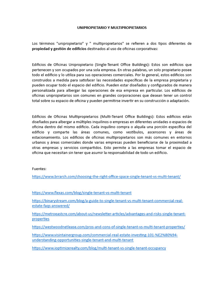 Unipropietario vs Multipropietarios: Claves | PDF | Business | edificio