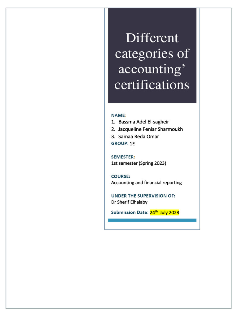 Accounting Certifications Guide | PDF | Certified Public Accountant | Accounting