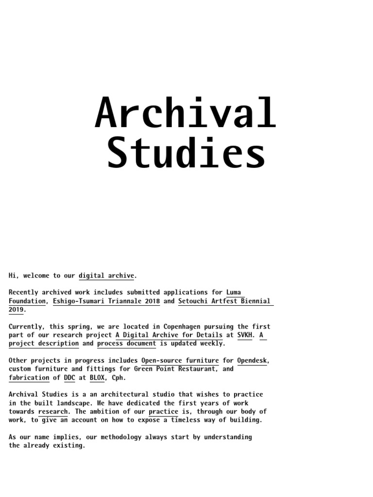 Archival Studies | PDF | Space | Lumber