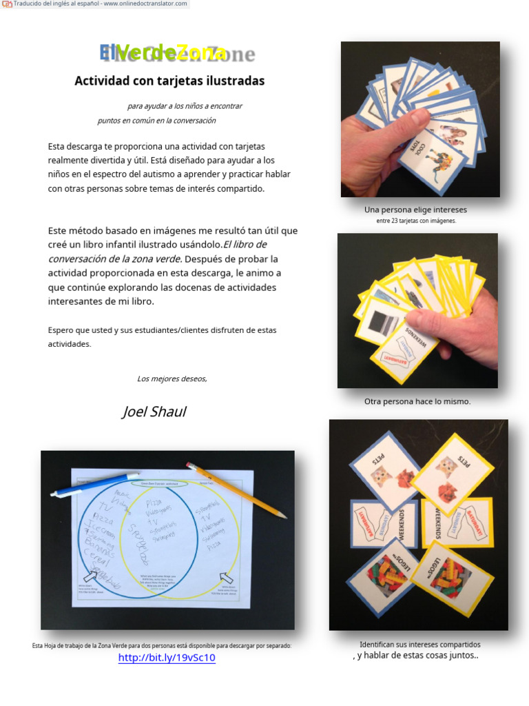 Green Zone Picture Card Activity Download - En.es | PDF