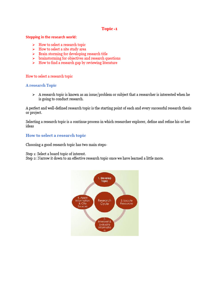 Selecting a Research Topic Guide | PDF | Quantitative Research | Qualitative Research