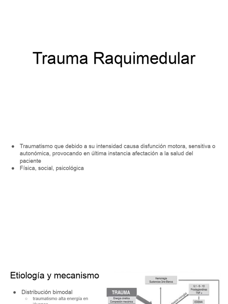 Manejo del Trauma Raquimedular | PDF | Lesión | Medicina CLINICA