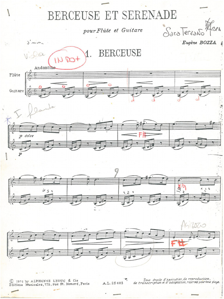 Bozza Berceuse Et Serenade FL-CH | PDF