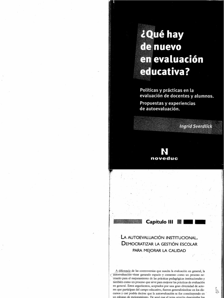 SVERDLICK Que Hay de Nuevo en Evaluación Educativa Capítulo III ...
