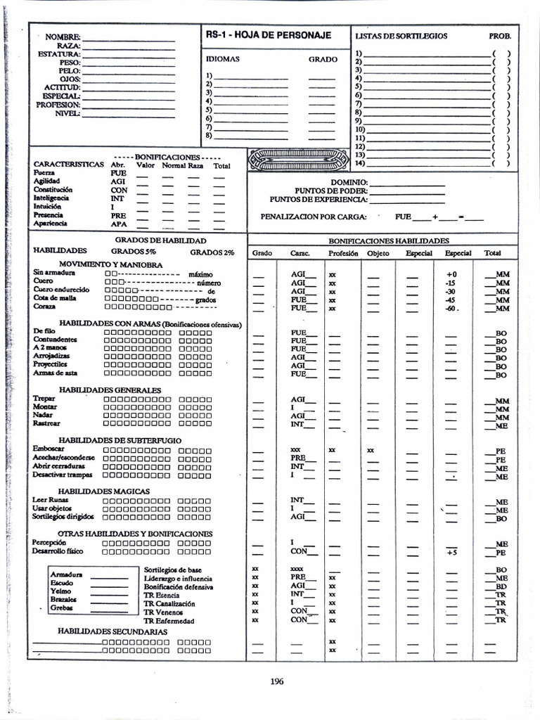 Ficha Esdla Merp | PDF