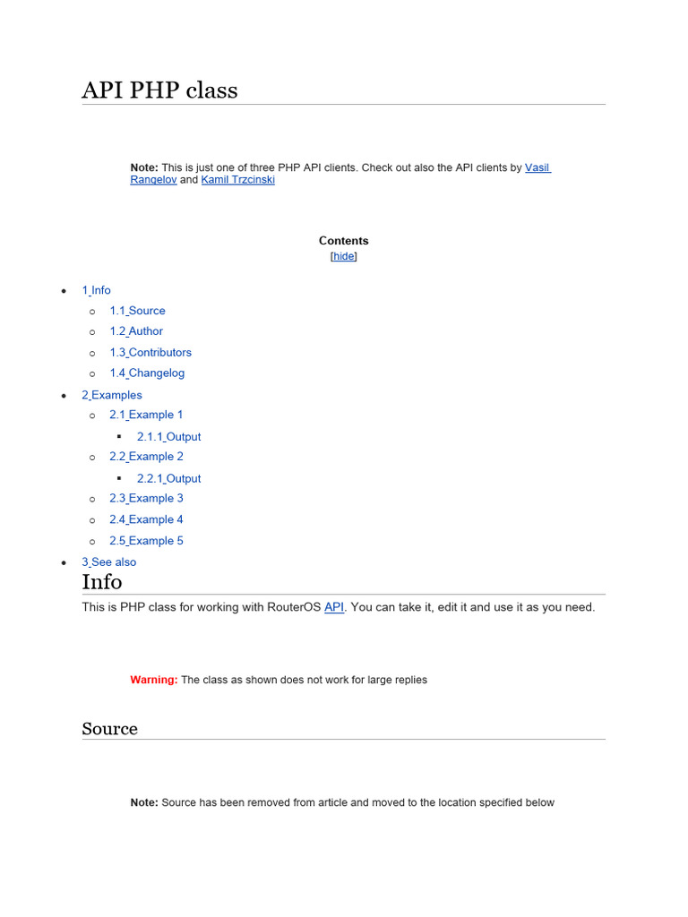 API PHP Class | PDF | Php | Computer Architecture