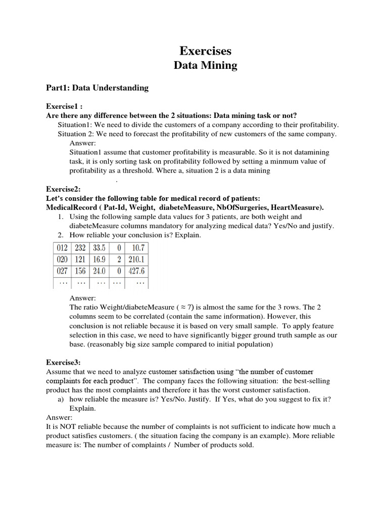 Exercises DM | PDF | Cluster Analysis | Statistical Classification