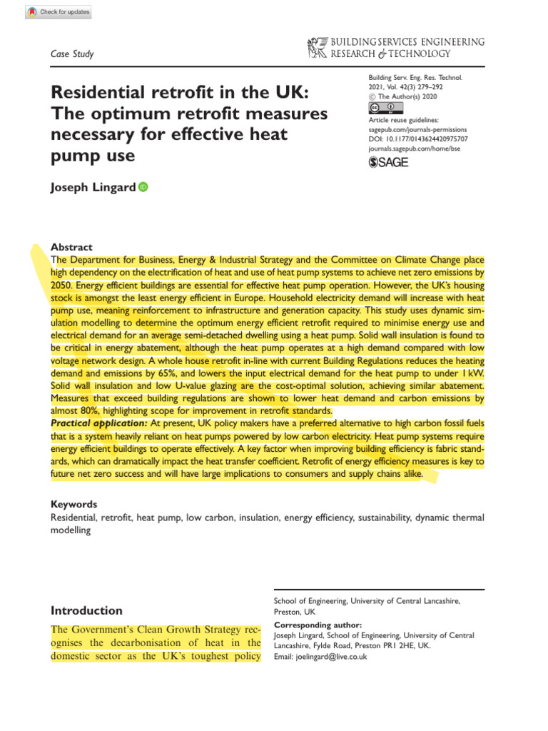 UK Residential Retrofit for Heat Pumps | PDF | Efficient Energy Use ...