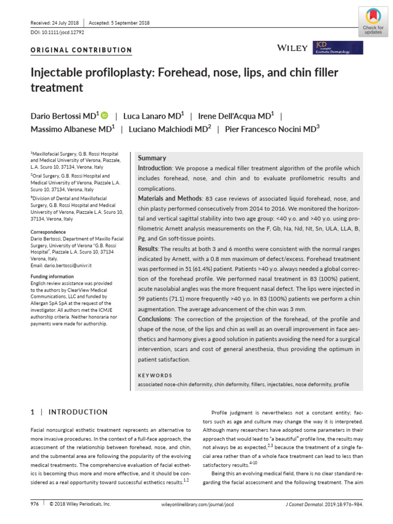 Injectable Profiloplasty - Forehead, Nose, Lips, and Chin Filler ...