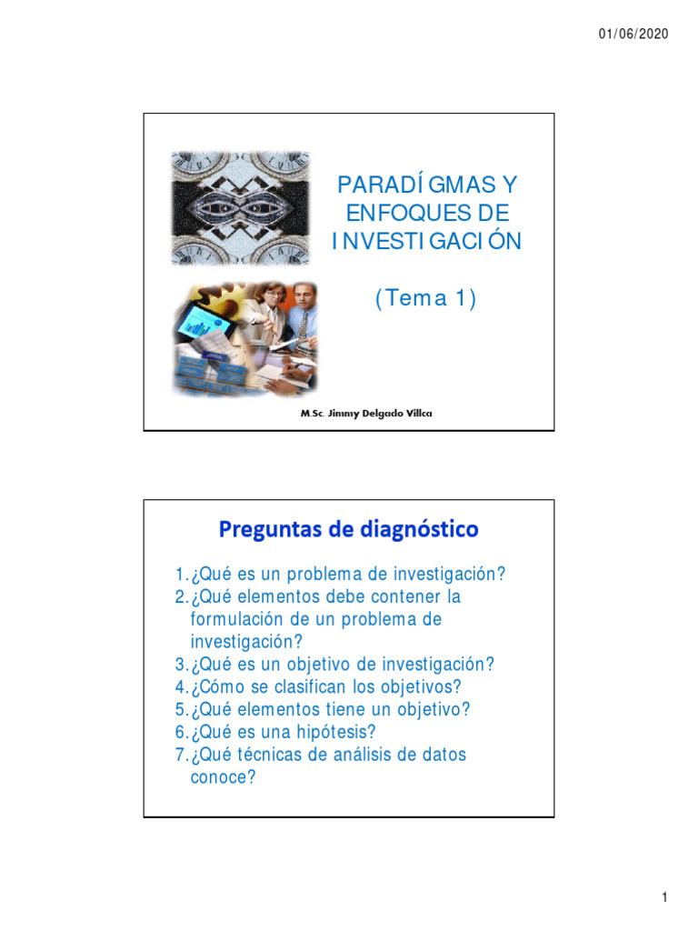 Tema 1 Paradigmas y Enfoques de Investigación 2020 | PDF | Paradigma ...