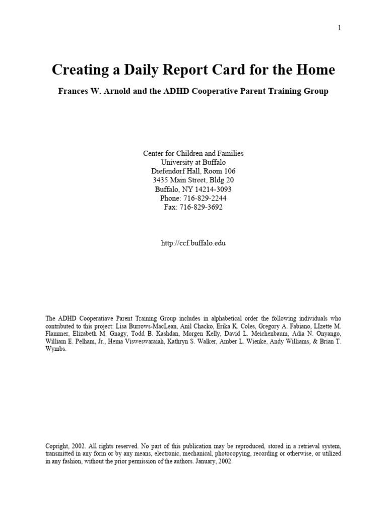Creating Daily Report Card | PDF | Goal