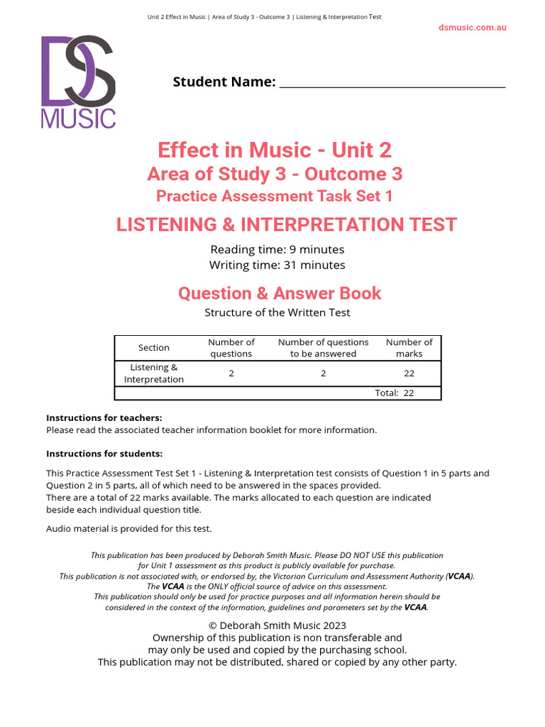 Music Listening Interpretation Exam | PDF
