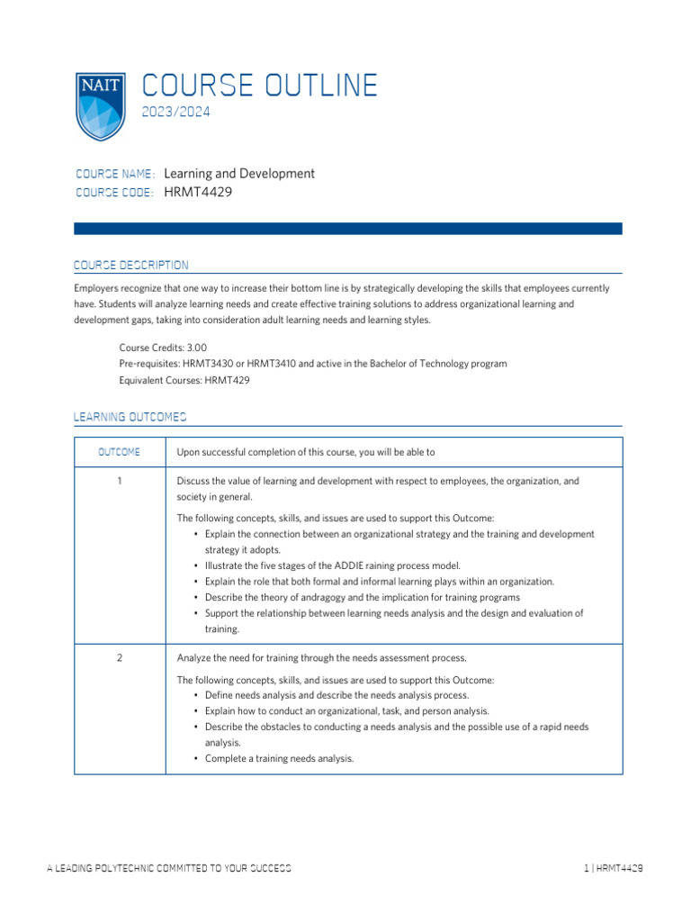 Course Outline HRMT4429 - 2023 | PDF | Computing