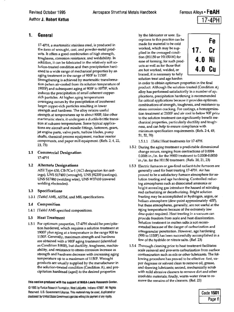 17-4 PH | PDF | Stainless Steel | Heat Treating