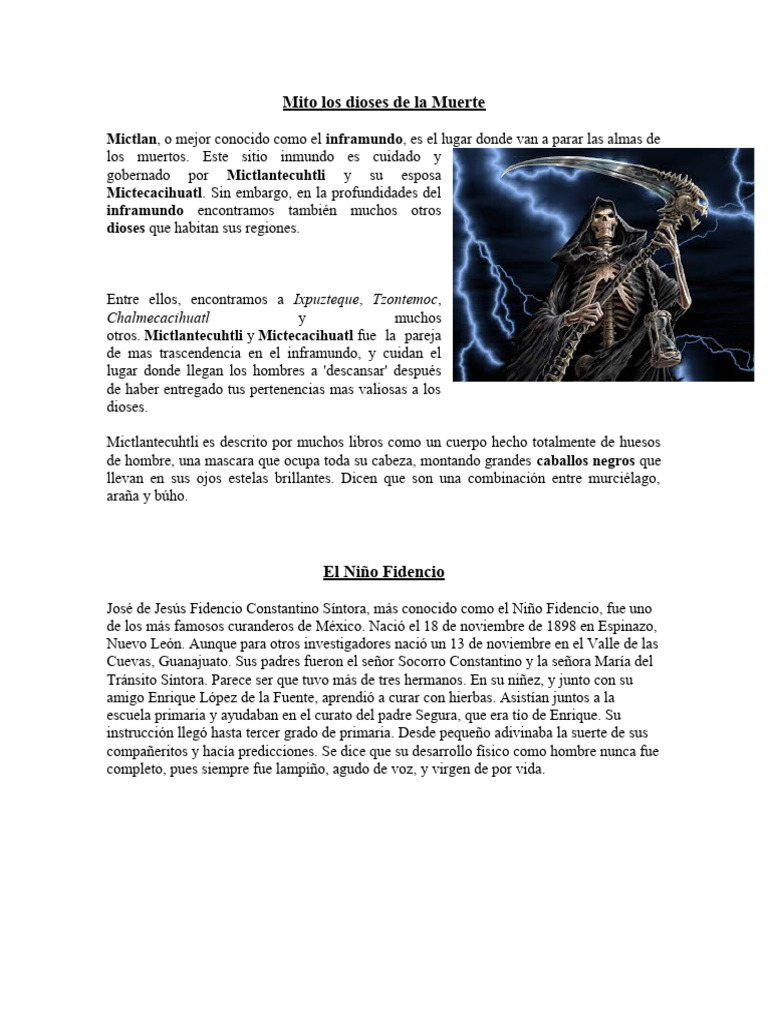 1 Mito y Una Leyenda Cortas | PDF