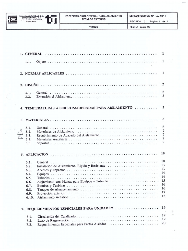 LA 101 I (Insulation Spec) | PDF