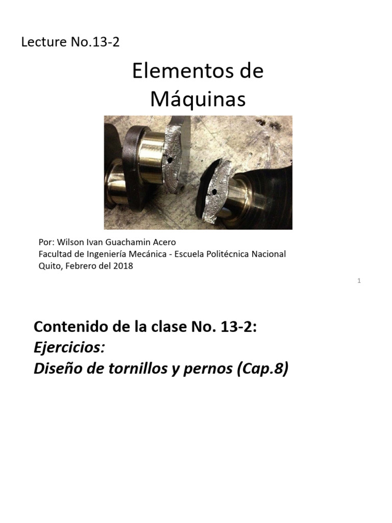 Lecture 13-Ejercicios-Pernos | PDF | Tornillo | Tuerca (Hardware)