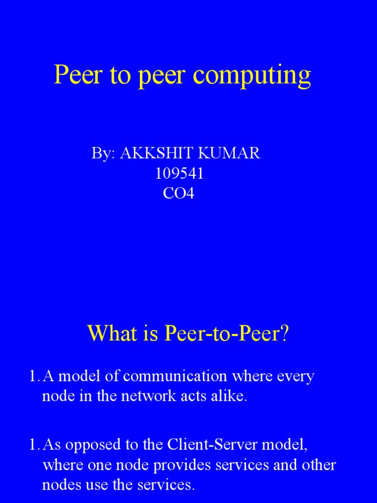 P 2 P | PDF | Peer To Peer | Computer Networking