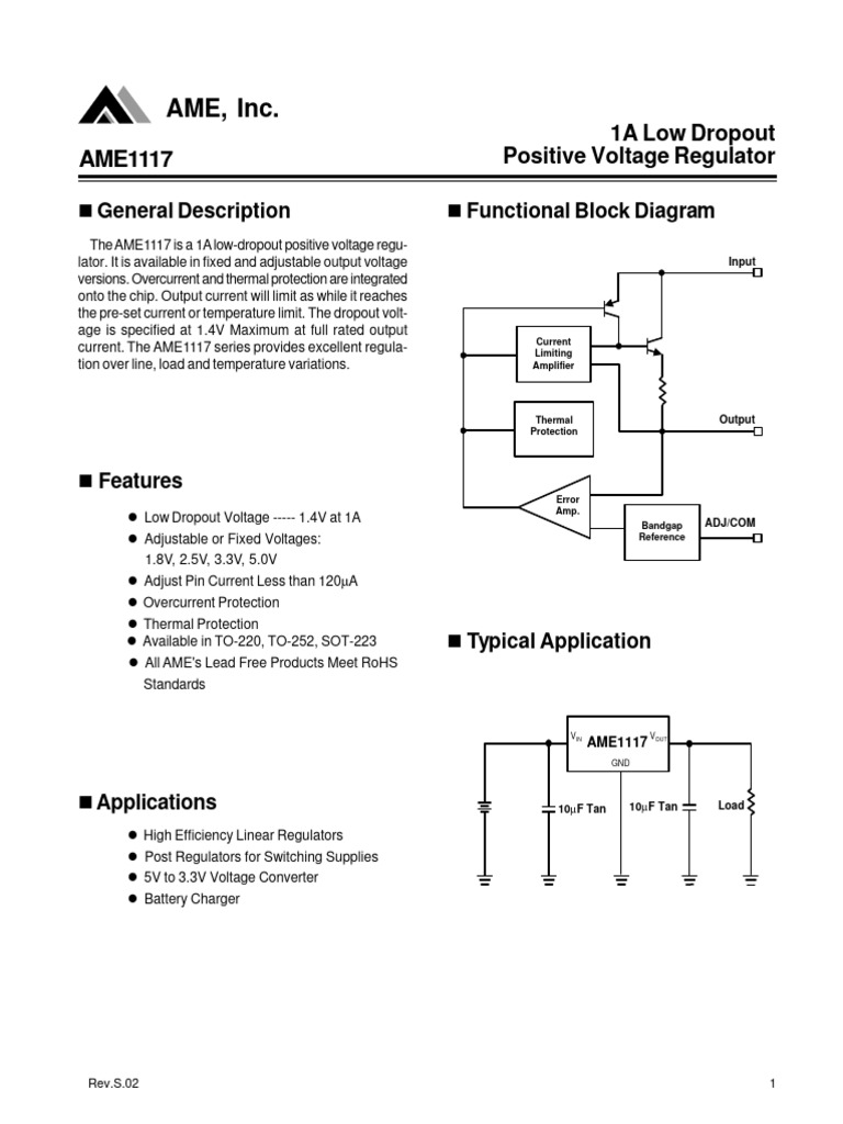 AME1117 | PDF | Electronics | Electrical Components