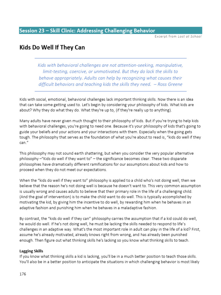 Addressing Challenging Behavior | PDF | Thought | Emotions