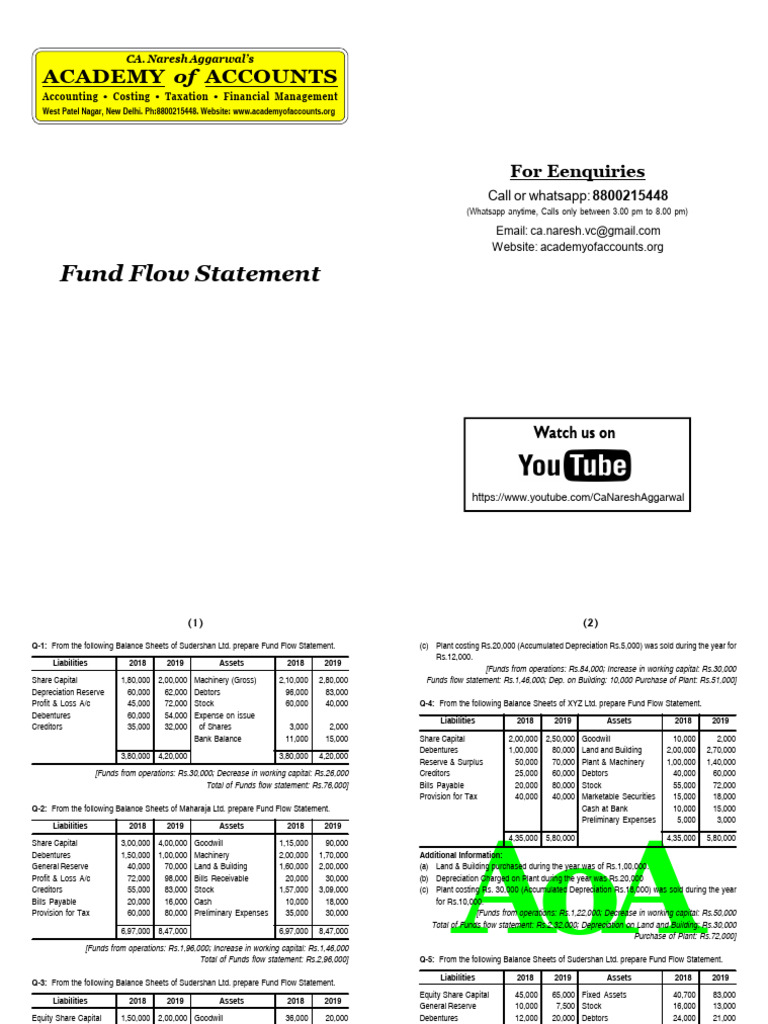 10 Funds Flow Statement | PDF | Balance Sheet | Cash Flow Statement